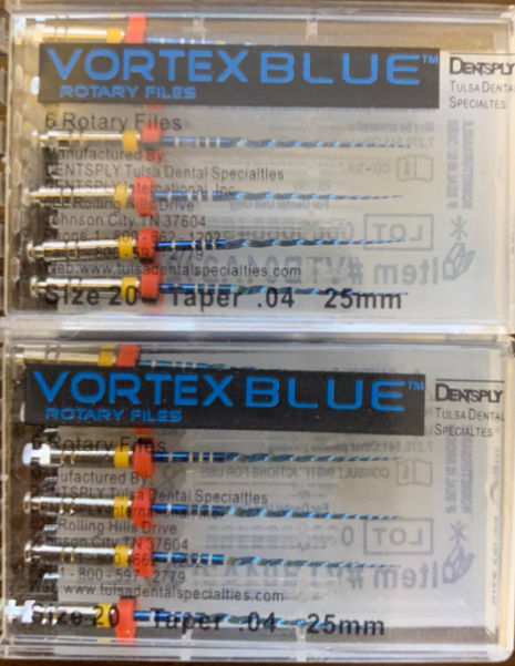 .04 Dentsply Tulsa Dental Vortex Blue Taper rotary files 21mm or 25mm ...
