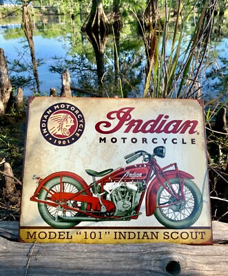 Indian Scout Vintage Metal Tin Sign Wall Decor Garage Home Shop Gift ...