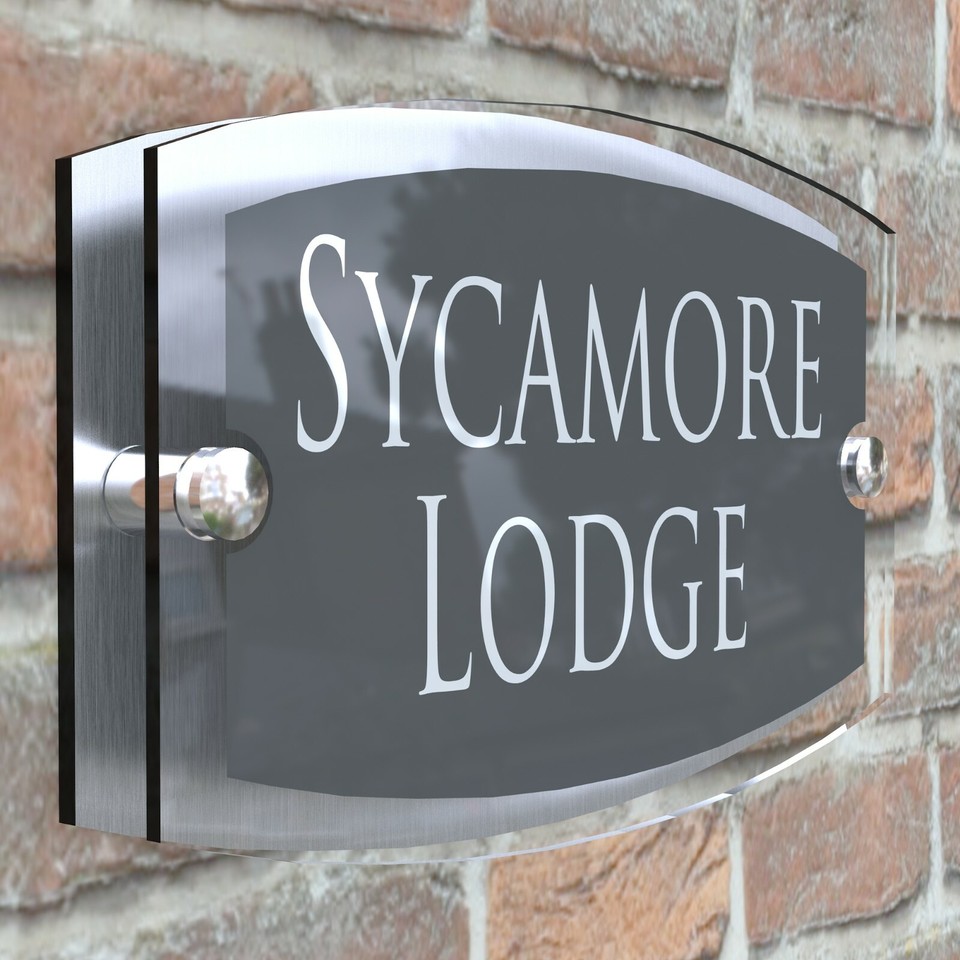 Anthracite House Sign Plaques Door Numbers Personalised Address Acrylic ...