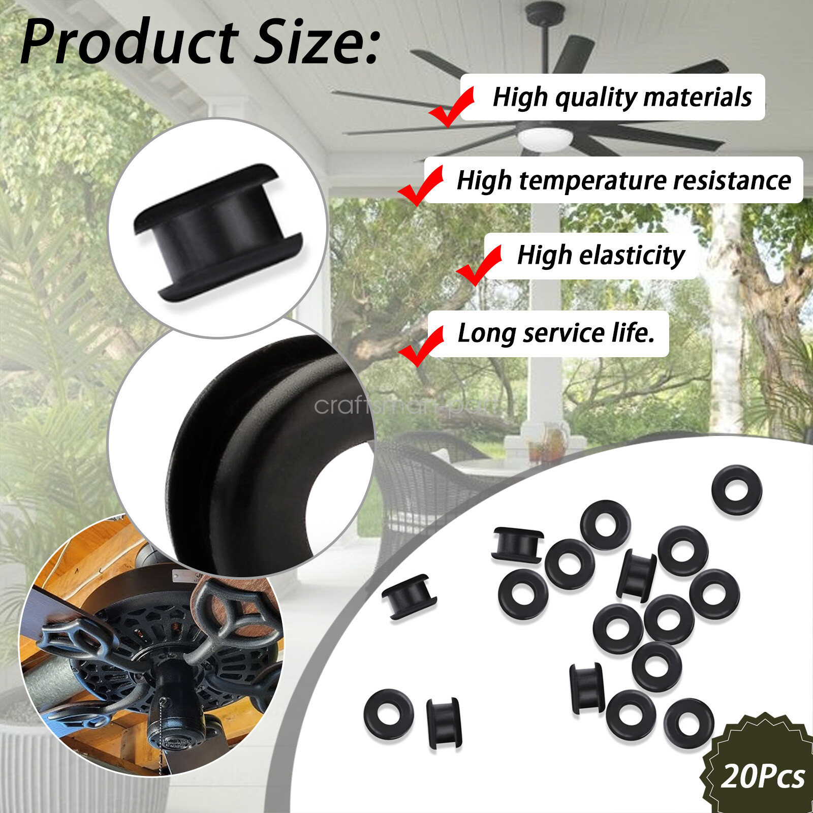 20PCS Antique/Vintage/Discontinued Rubber Grommets For Hunter Ceiling ...