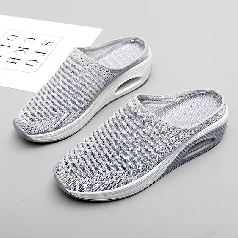 Womens Lady Slip On Trainers Loafer Sneakers Casual Backless Flat ...