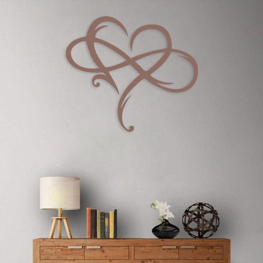 Metal Infinity Heart Art Love Wall Sign Decor for Living Room ...