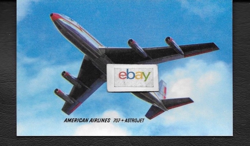 AMERICAN AIRLINES 707 ASTROJET FAN/JET AIRLINE ISSUE 1959 POSTCARD | eBay