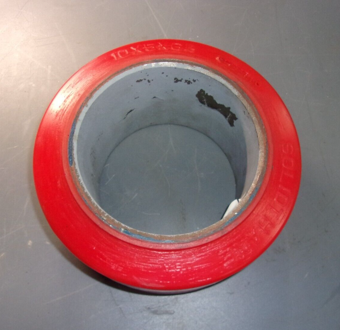 SOLIDTHANE 10X5X6-1/2, SMOOTH RED, PUSH-ON FORKLIFT TIRE, 0726D | eBay