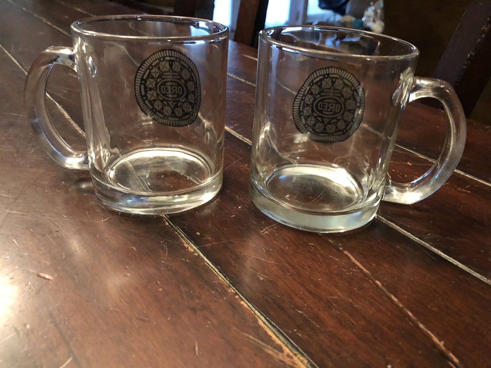 Oreo Cookies Clear Glass Mugs - Set Of 2 Holds 10 oz Used | eBay