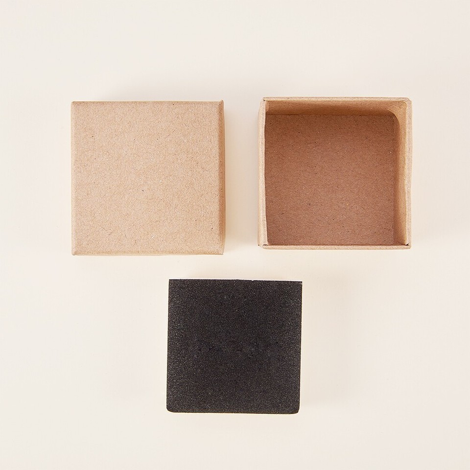 24PCS Kraft Square Cardboard Jewelry Boxes Tan for Ring Display 5x5x3 ...