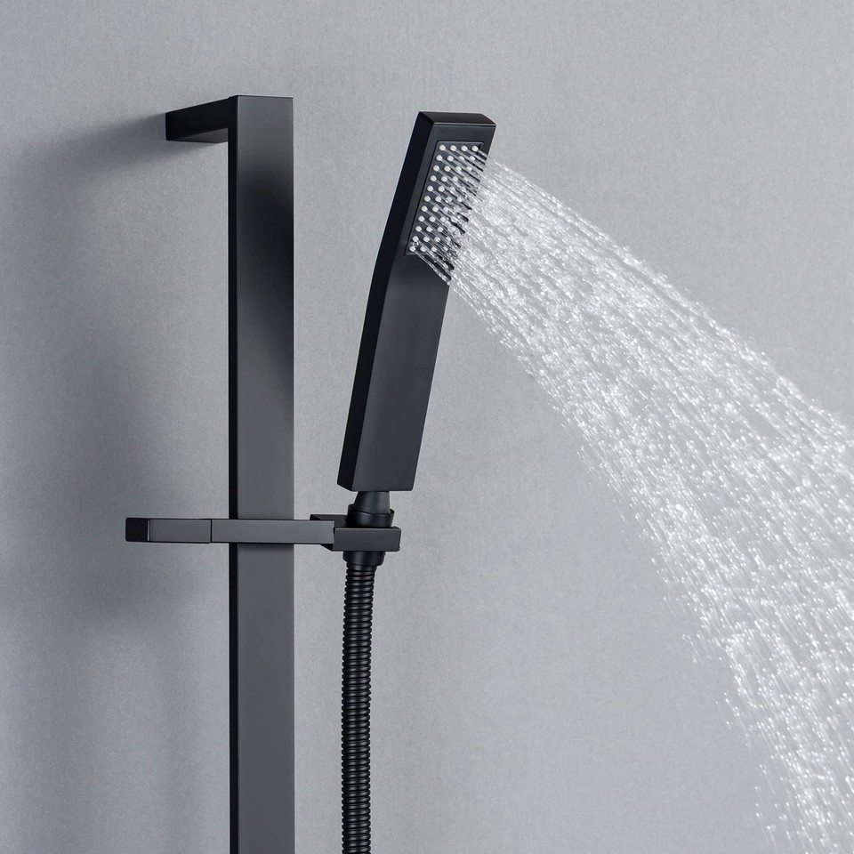 Brass Shower Slide Bar Matte Black Hand Shower Head with Slide Bar and ...