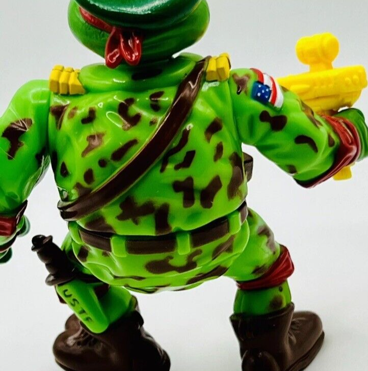 Vintage 1991 TMNT Ninja Turtles Military Green Beret Raph Raphael w ...