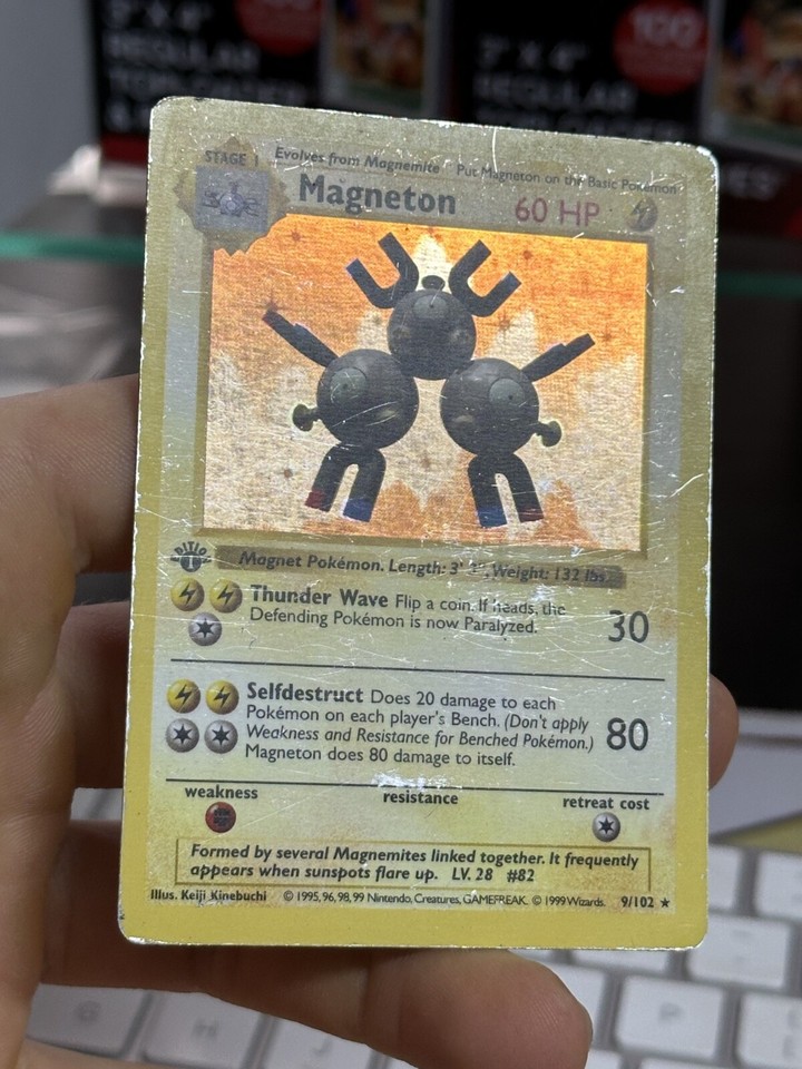 #2 1st Edition Magneton 9/102 Base Set 1999 Shadowless Holo Rare WOTC ...