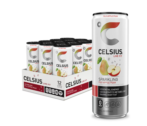 CELSIUS Sparkling Fuji Apple Pear, Essential Energy Drink 12 oz Can ...