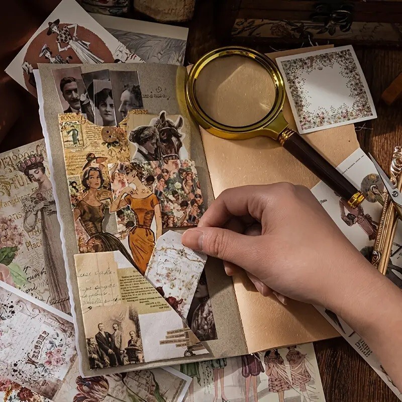 30/pk FLOWERS Vintage Scrapbook Kit Papers Stickers Diecuts Cutouts ...