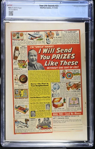 True Life Secrets #23 CGC 8.0 (1954) Classic Cover Romance Charlton ...