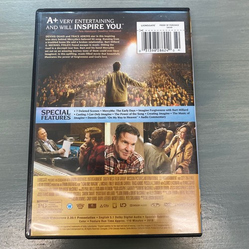 I Can Only Imagine (DVD, 2018) Dennis Quaid, J Michael Finley, Trace ...