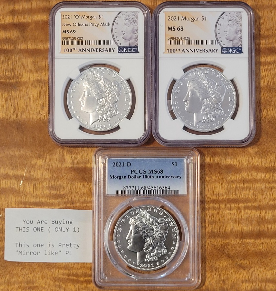 2021 D US Silver Morgan Dollar PCGS MS68 100th Coin Mirror PL Pretty (1 ...