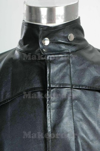Manteau trench long en cuir noir Matrix Neo costume veste cosplay | eBay