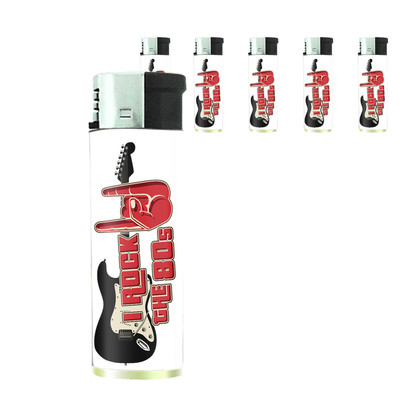 80's Theme D9 Lighters Set of 5 Electronic Refillable Butane I Rock the ...
