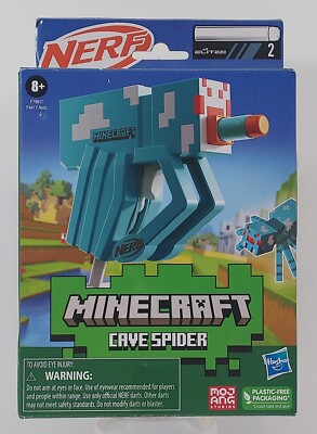 Nerf Microshots Minecraft Cave Spider Blaster with 2 Soft Darts New ...