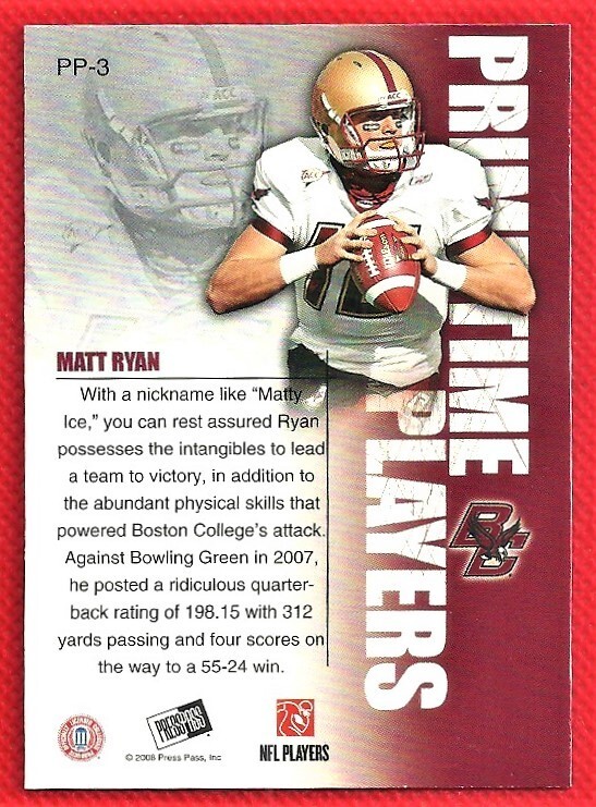 2008 Press Pass Matt Ryan RC Primetime Players # PP-3 Falcons Colts | eBay