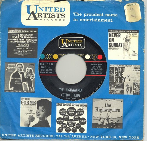 HIGHWAYMEN COTTON FIELDS / THE GYPSY ROVER UA 370 | eBay