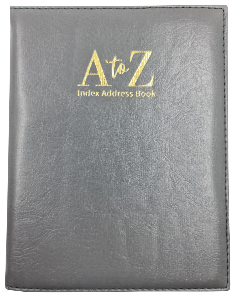 Index Address Book Leather Look Cover Executive Padded 4 Sizes Notebook ...