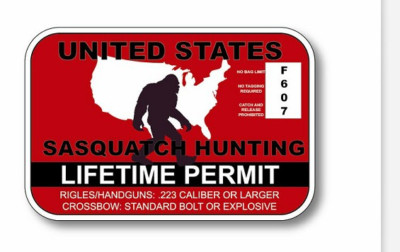 4-pack Sasquatch Hunting Permit Bigfoot Sticker funny Car Window ...