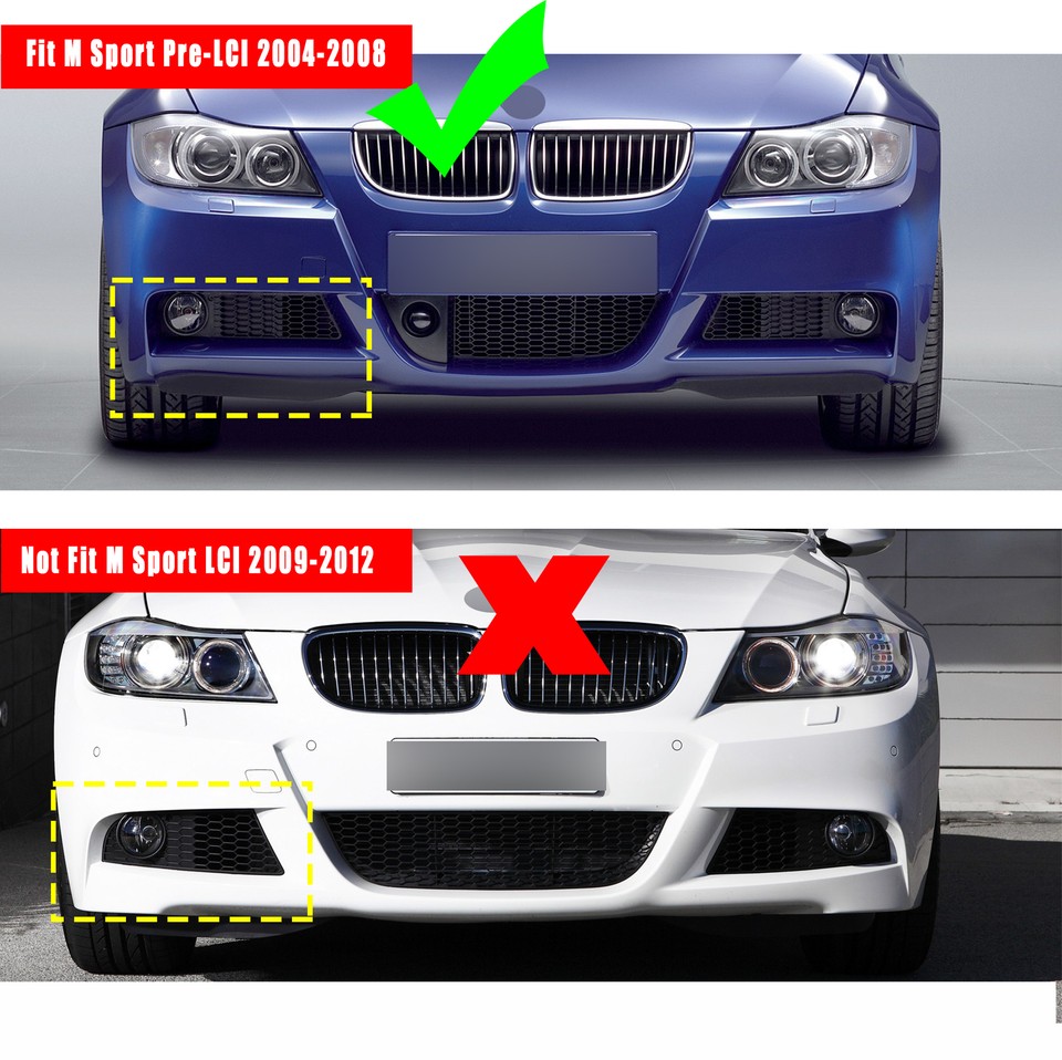 Spoiler Frontspoiler Schwarz Glanz für BMW 3 Serie E90 E91 Pre-LCI M ...