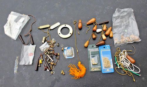 Encon Ceiling Fan Pull Chain Fittings Blade Bolts parts Lot Wood Gold ...