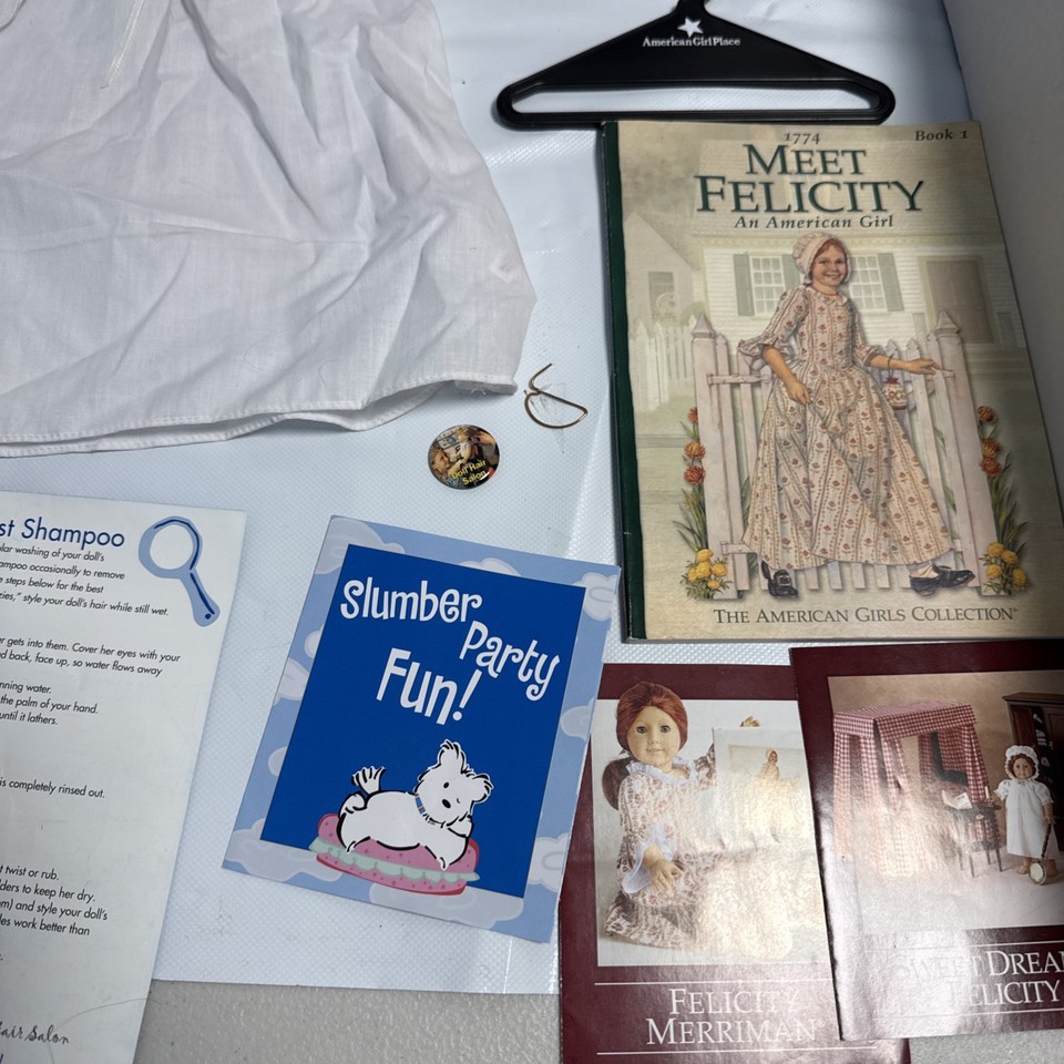 Pleasant Company Felicity Doll Night Shift Cap & Mules and AG ...