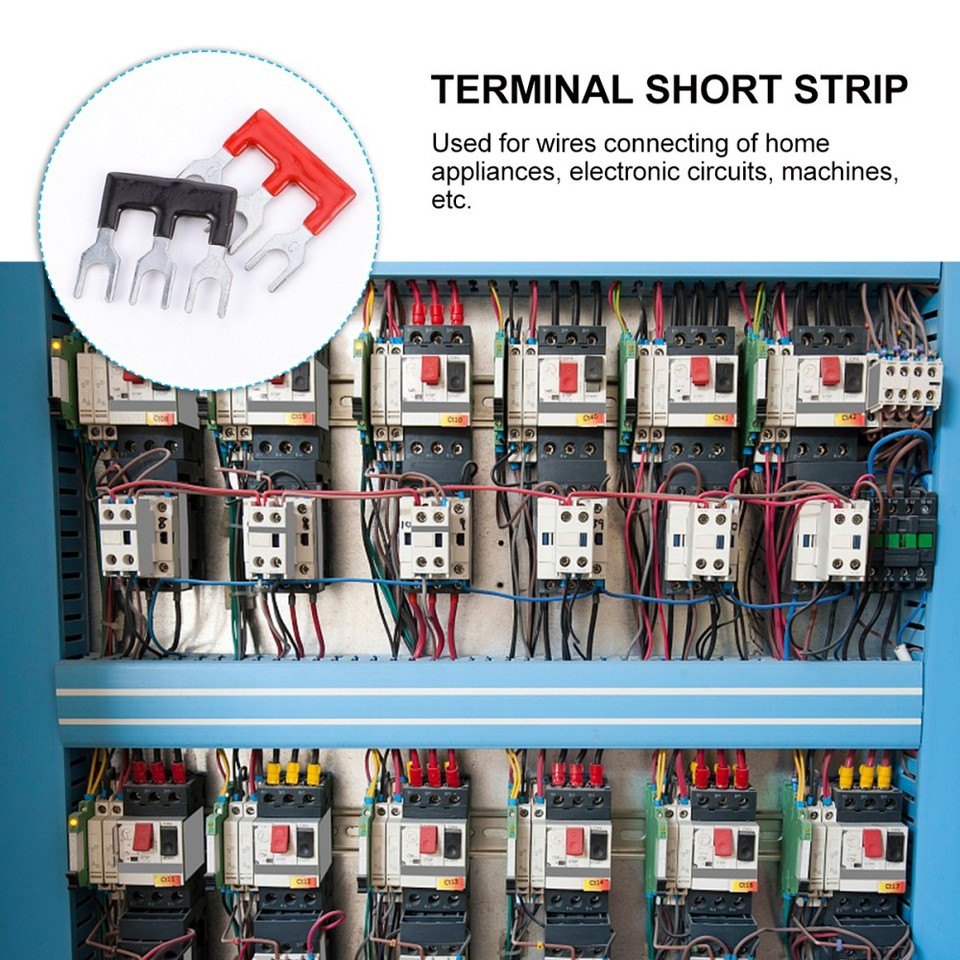 20pcs TB1503 Terminal Shorting Strips Double Row Screw Short Strip Red ...