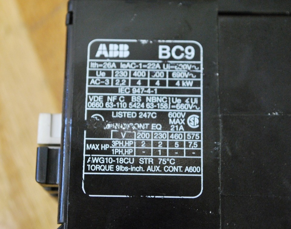 ABB BC9-30-01 24VDC Contactor 4 Pole 26 Amp - USED | eBay
