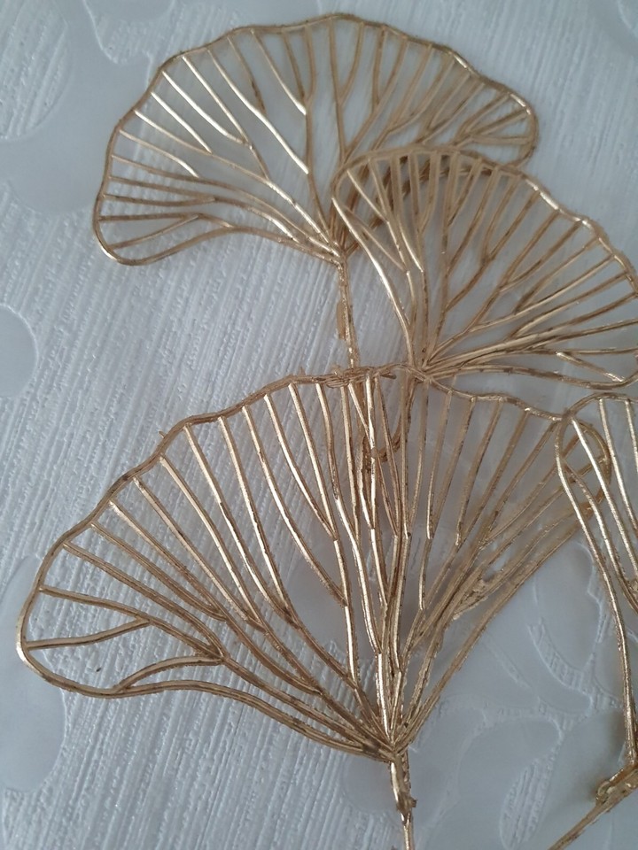 2 Stems Of Gold Ginkgo Leaves Cake Topper Arts and Crafts , wedding ...