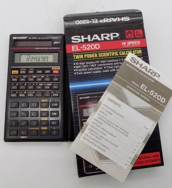 Vintage Sharp EL-520d Programmable Scientific Calculator NOS Twin ...