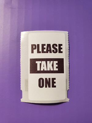 Please Take One Stickers Thermal Water Resistant Promo Sample Pamphlet ...
