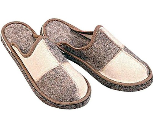 Checked Russian Felt Women's Slippers 100% Sheep Wool Warm Cozy & Not ...