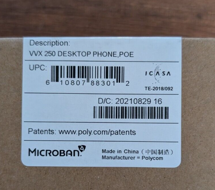 Polycom Poly VVX 250 Desktop Phone POE Brand New Box has never been ...