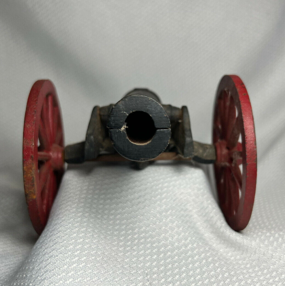 Vtg Cast Iron Field Cannon Toy Red Spoke Wheel Black 10 1/2' Long | eBay