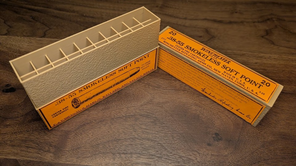 Rifle Cartridge Box: All-Plastic .38-55 with Vintage Style Label | eBay