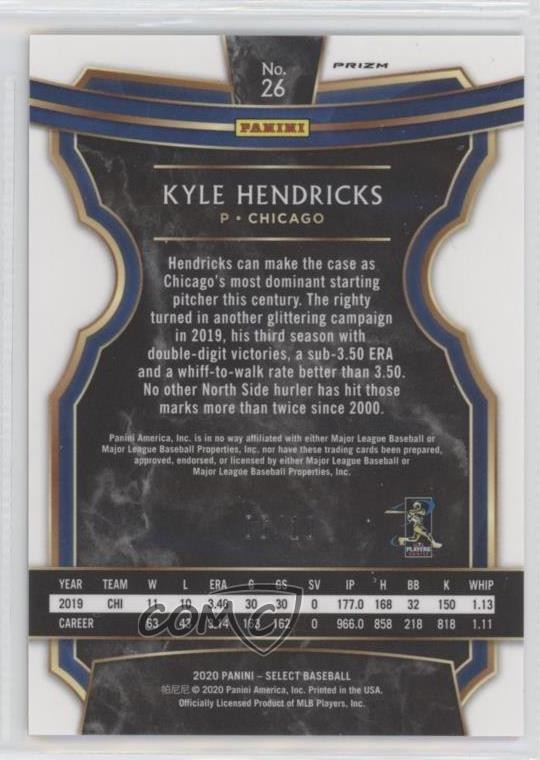 2020 Panini Select Gold Prizm /10 Kyle Hendricks #26 | eBay