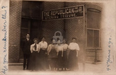 Greenfield IN Indiana Republican Evening Tribune Staff c1909 RPPC ...