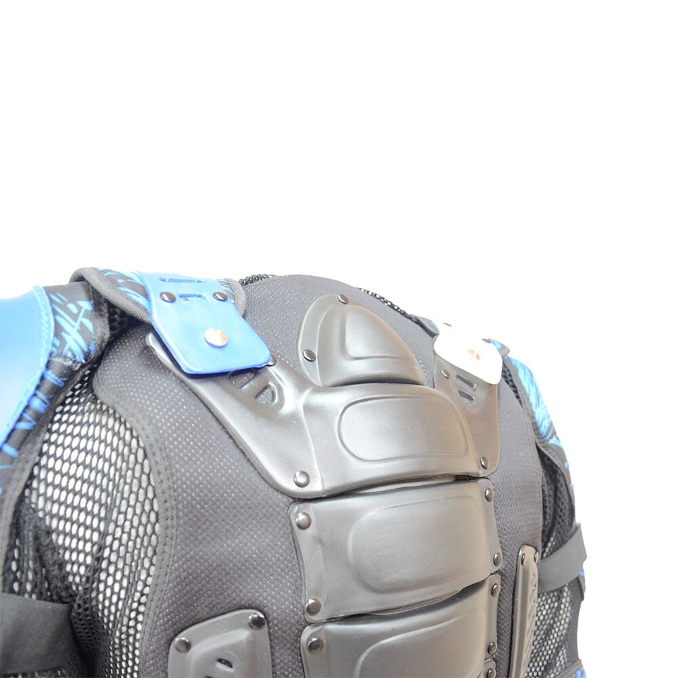 Blue MX Motocross Body Armour Jacket – Adult Enduro Biker Protective ...