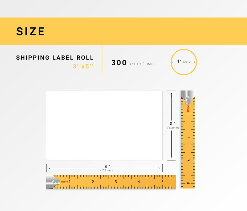 ZEBRA / ELTRON 3x5 (3" x 5") Direct Thermal Labels - (1) Roll of 300 ...
