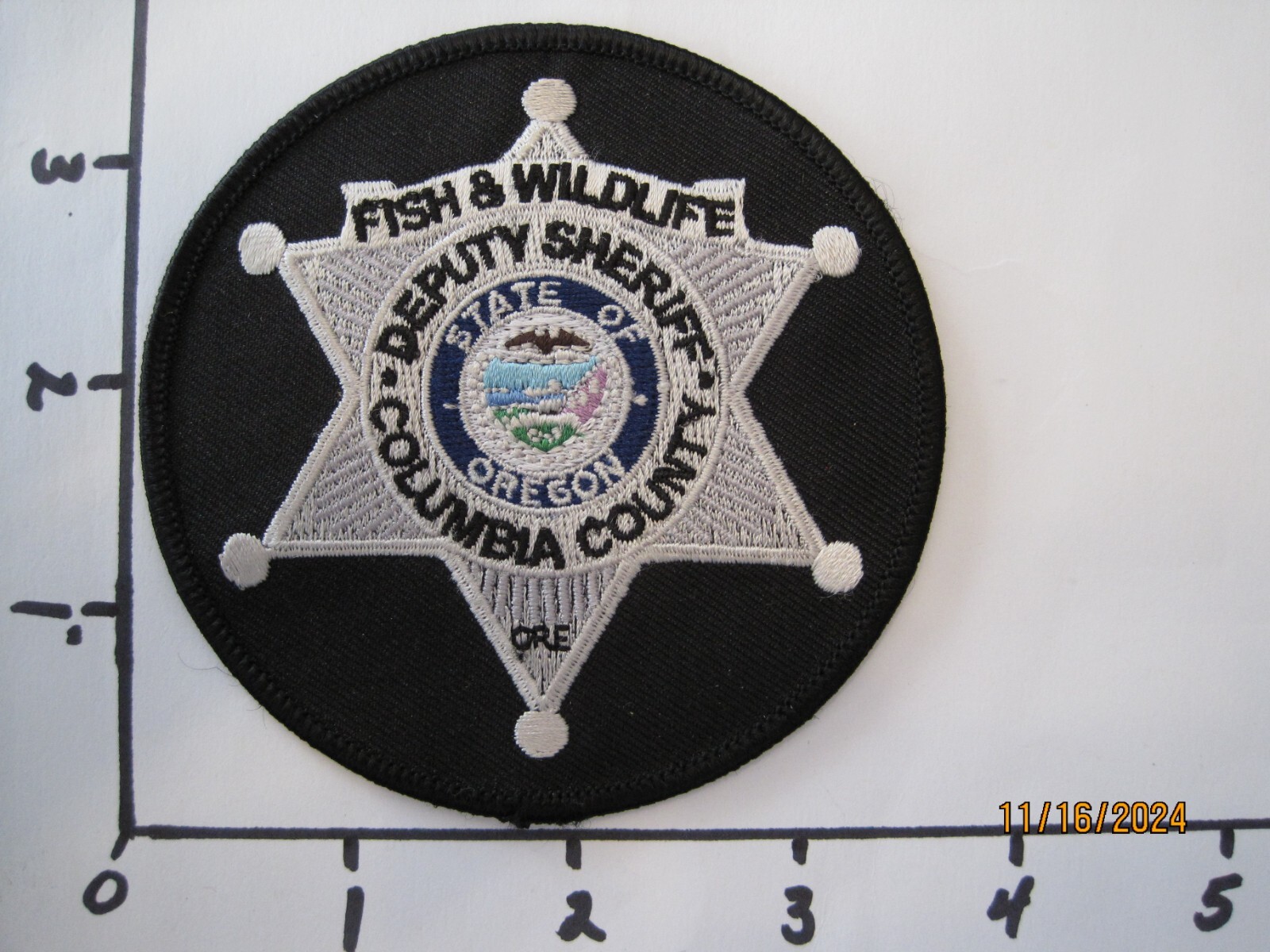 OR - Columbia County Sheriff Fish & Wildlife patch Oregon DNR game ...