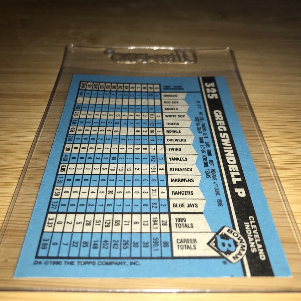 1990 Bowman Rookie Error Baseball card Eric Anthony front/ Greg ...