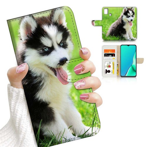 ( For Telstra Essential Pro 3 ) Flip Case Cover AJ23309 Husky Puppy Dog ...