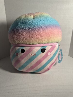 NWT Squishmallow 12" BEVIN Rainbow Snowcone - Soft Fuzzy Top Plush | eBay