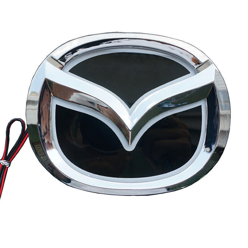 White 5D Front Grill LED Light Emblem Illuminated Badge for Mazda 12 ...