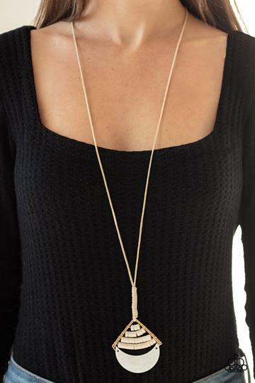 Paparazzi Beach Beam - Gold - Shell Half Moon Pendant - Necklace ...
