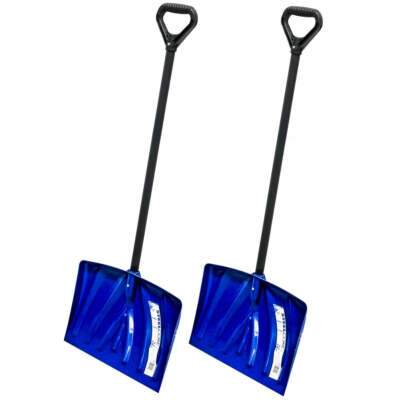 2PK 18" Suncast Steel Core Poly Blue Snow Shovel Pusher 277814 SN1000 ...