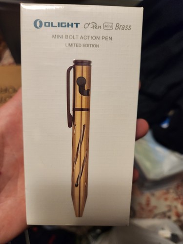 Olight OPen Mini Bolt Action Pen Brass Limited Edition NEW In Box | eBay