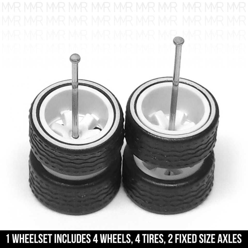1/64 TE37 DEEP DISH Real Rider Wheels Rims Rubber Tires Set Custom for ...